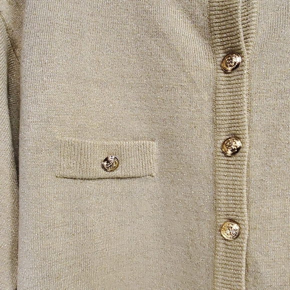 Lise J | Sweaters | Lise J Vintage 99s Metallic Gold Cardigan | Poshmark